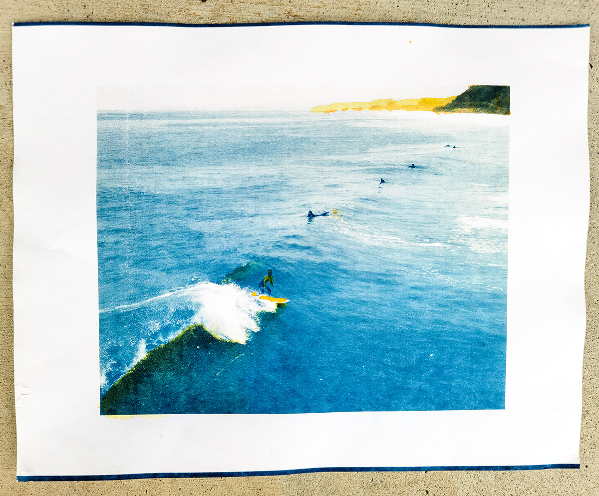 Watercolor over Cyanotype – Yellow – Singular Images