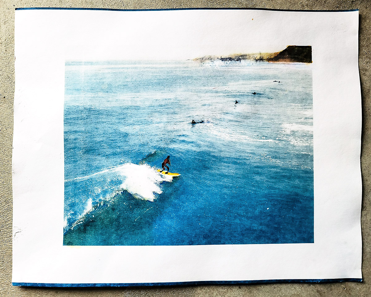 Watercolor paint and pencils over Cyanotype – Singular Images